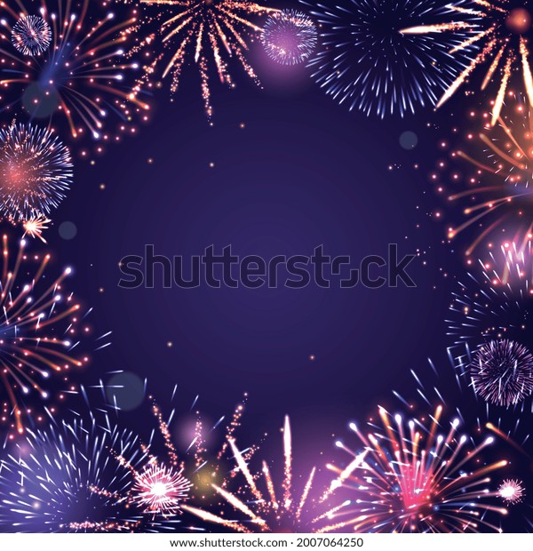 Firework Animation Realistic Frame Fun Joy: เวกเตอร์สต็อก (ปลอดค่า ...