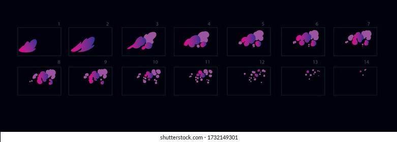 Firework Burst Animation Animation Firework Sprite Stock Vector ...