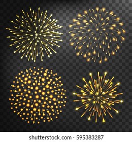 Firework Different Shapes Colorful Festive Vector Stock Vector (Royalty ...