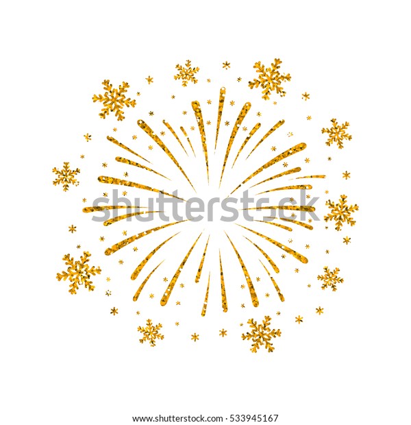 Firework Gold Isolated Beautiful Golden Firework Stock Vector (Royalty ...
