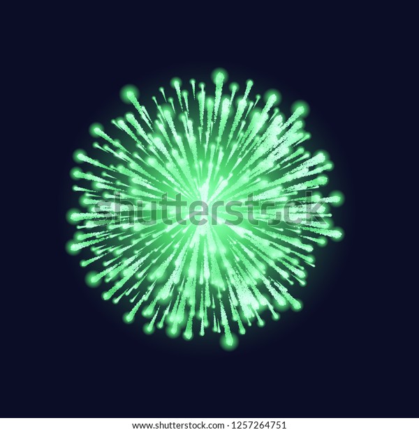 Firework Isolated Beautiful Green Firework On Stock Vector (Royalty ...