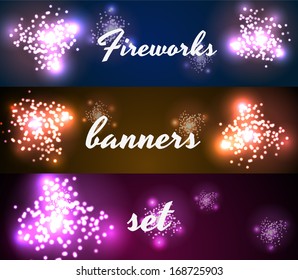 Fireworks Banners Collection Vector Eps10 Stock Vector (Royalty Free ...