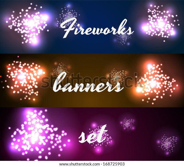 Fireworks Banners Collection Vector Eps10 Stock Vector (Royalty Free ...