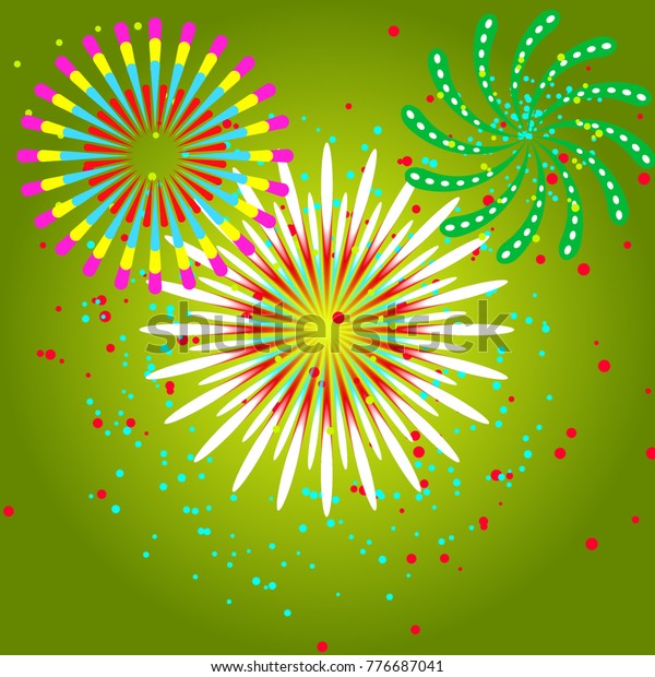 Fireworks Celebration Background Winner Victory Poster Stock Vector ...