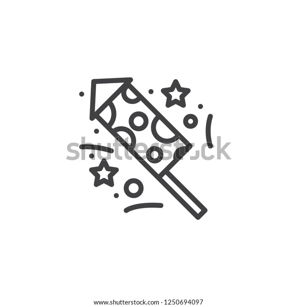 Fireworks Cracker Outline Icon Linear Style Stock Vector (Royalty Free ...