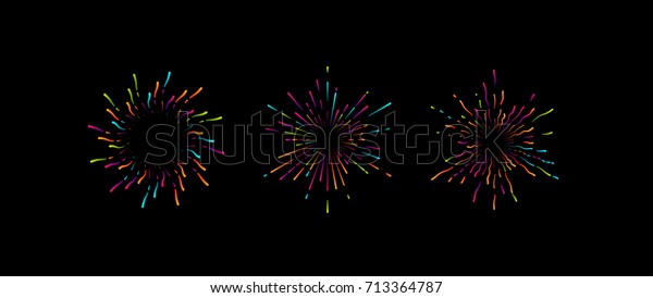 Fireworks Graphic Shapes Vector Illustration Bursting Stock Vector ...