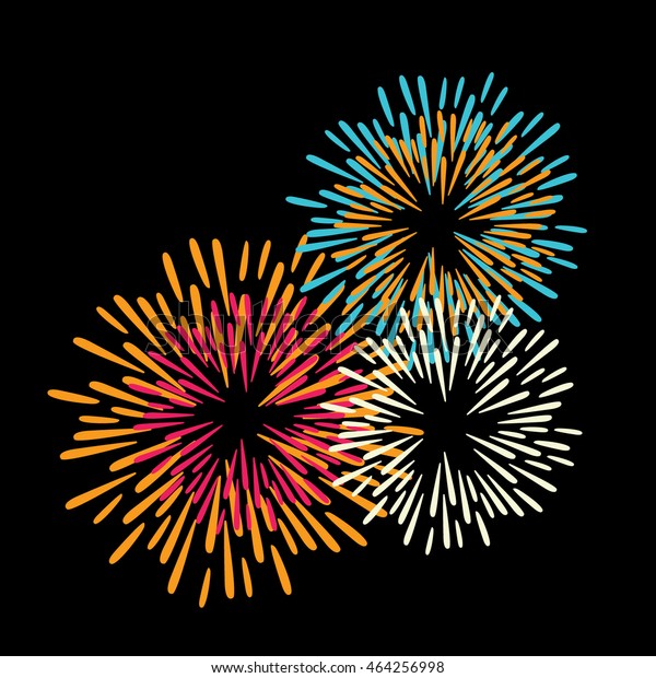 Fireworks Illustration Isolated Black Background Stock Vector (Royalty ...