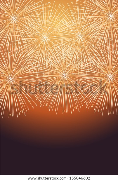 Fireworks Night Sky Background Stock Vector (Royalty Free) 155046602 ...