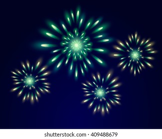Fireworks Night Sky Vector Illustration Stock Vector (Royalty Free ...