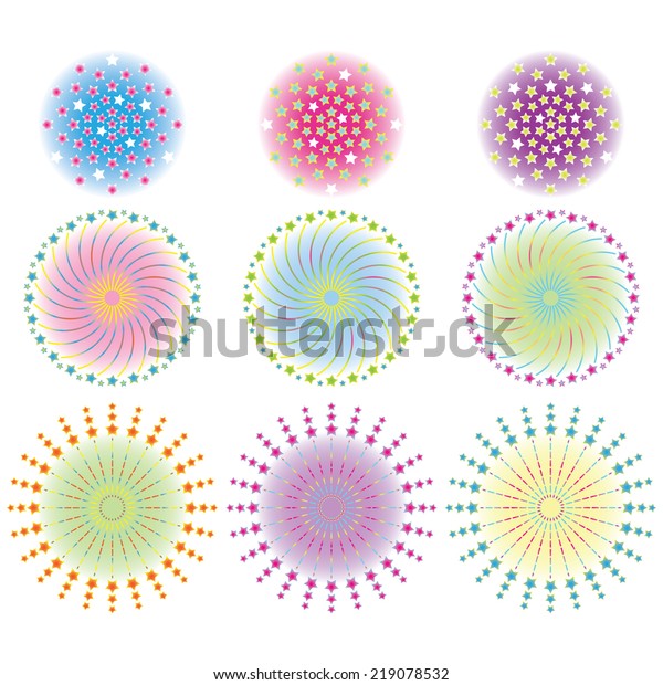 Fireworks Vector Clip Art Set: vetor stock (livre de direitos ...