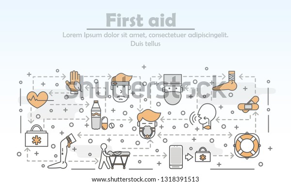 First Aid Advertising Vector Poster Banner: vector de stock (libre de ...