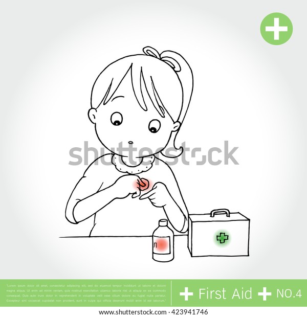 First Aid Bleeding On White Background Stock Vector (Royalty Free ...