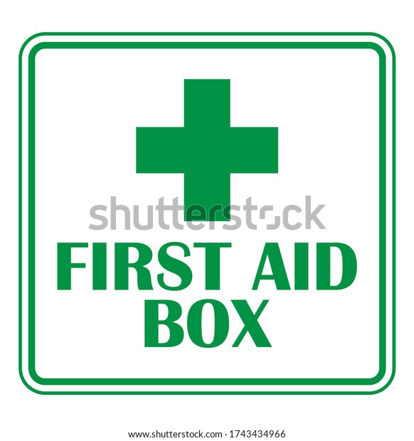 First Aid Box Lettering Sign Isolated Stock Vector (Royalty Free ...