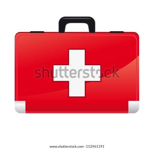 First Aid Box On White Background: vector de stock (libre de regalías ...