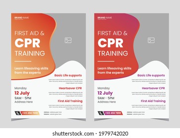 First Aid Crp Training Flyer Template: vetor stock (livre de direitos ...