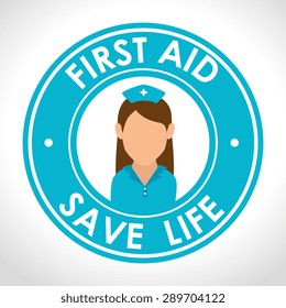 First Aid Design Over White Background Stock Vector (Royalty Free ...