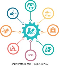 First Aid Emergency Icon Set Vector Stock Vector (Royalty Free ...