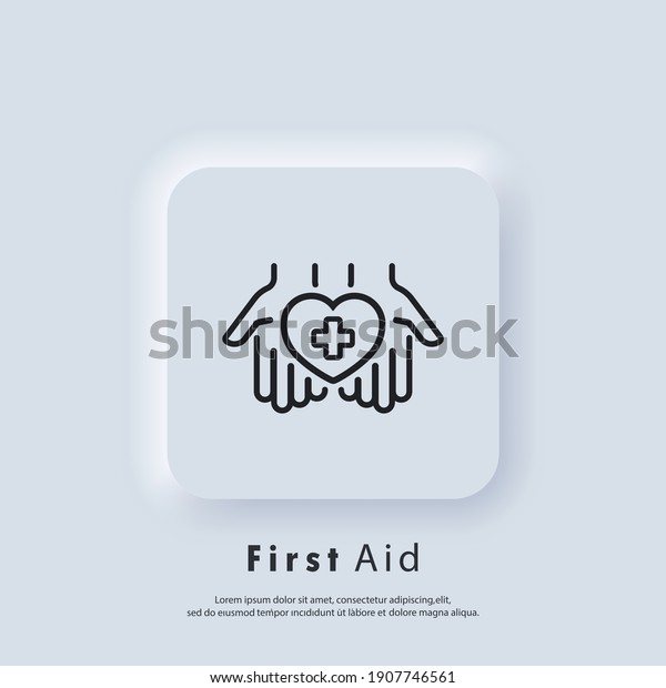 First Aid Icon Hands Holding Heart Stock Vector (Royalty Free ...