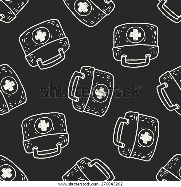 First Aid Kit Doodle Seamless Pattern Stock Vector (Royalty Free ...
