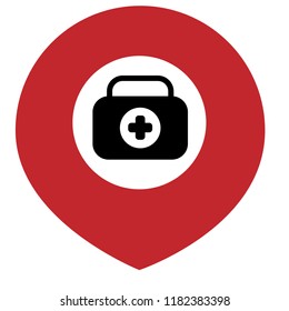 First Aid Kit Medical Map Pin: เวกเตอร์สต็อก (ปลอดค่าลิขสิทธิ์ ...
