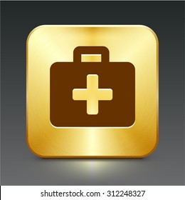 First Aid Kit On Gold Square Stock Vector (Royalty Free) 312248327 ...