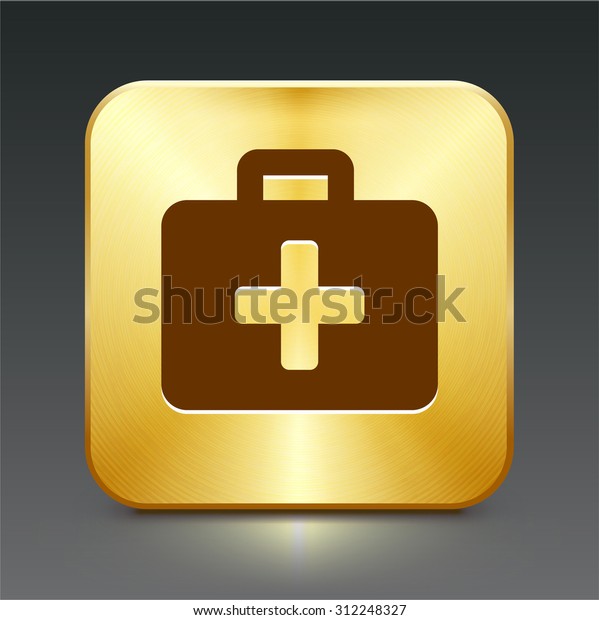 First Aid Kit On Gold Square Stock Vector (Royalty Free) 312248327 ...