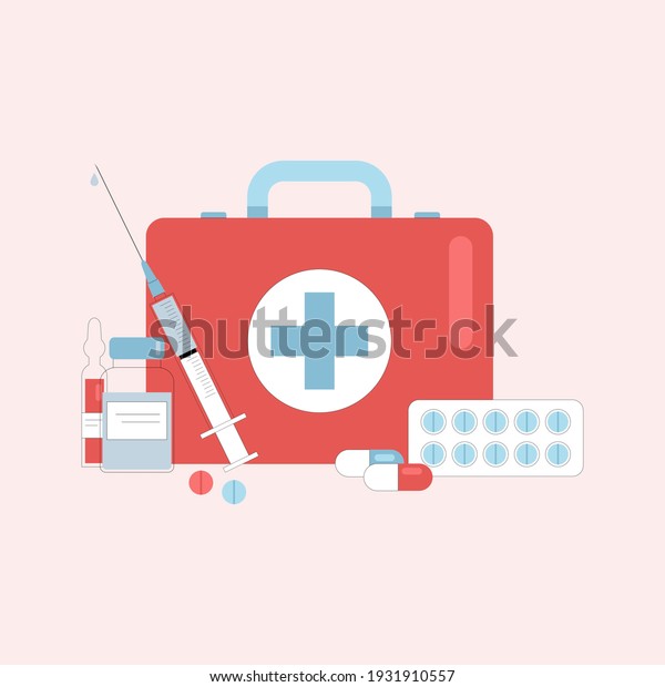 First Aid Kit Supply Emergency Medical 库存矢量图（免版税）1931910557 | Shutterstock