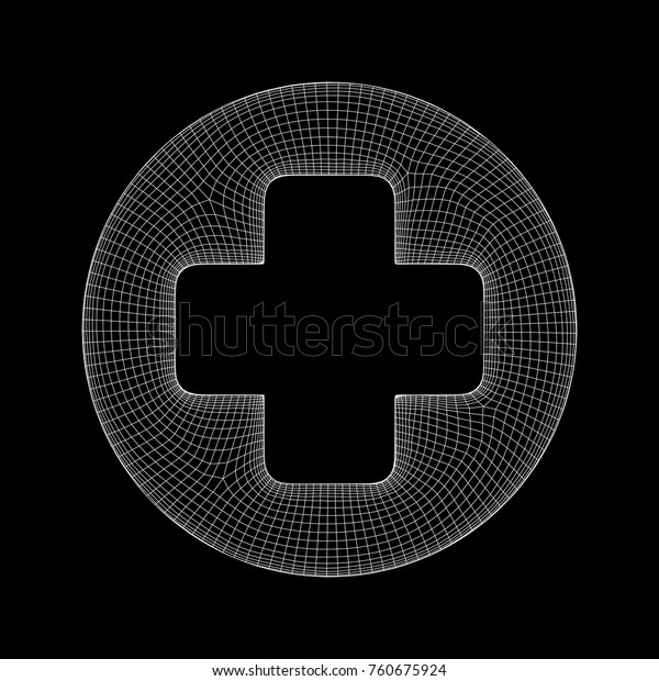 First Aid Medical Cross Wireframe Low Stock Vector (Royalty Free ...
