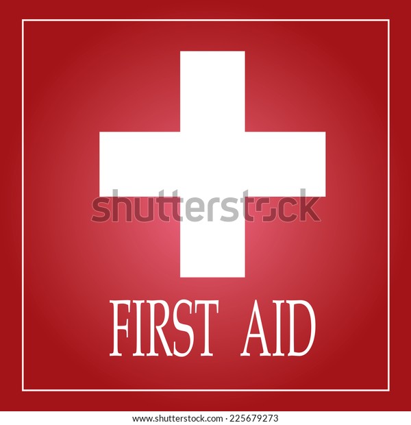 First Aid Sign On Green Texturefirst Stock Vector (Royalty Free ...