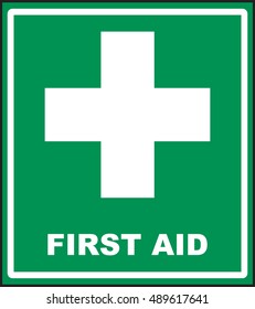 First Aid Sign Green Square White Stock Vector (Royalty Free) 501030823 ...