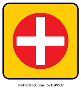 First Aid Sign Yellow Vector Stock Vector (Royalty Free) 691349539 ...