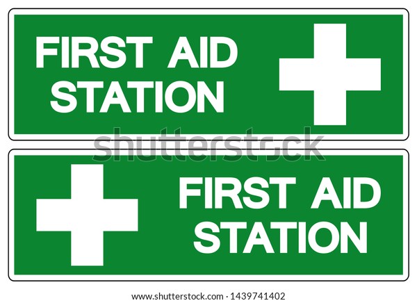 First Aid Station Symbol Sign Vector Stock Vector (Royalty Free) 1439741402