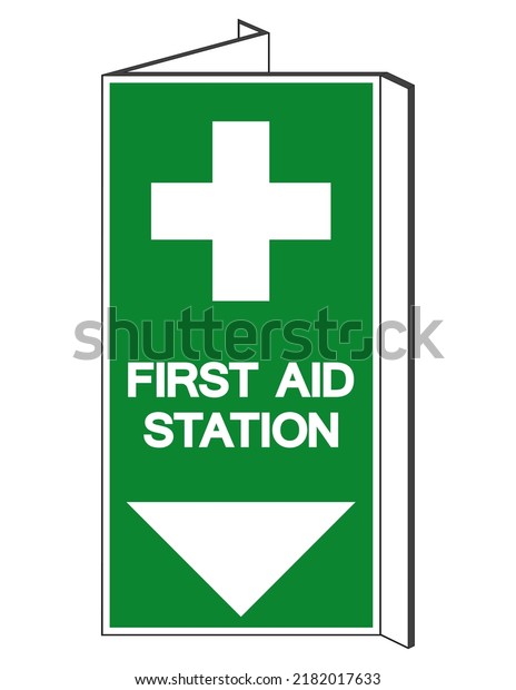 Vektor Stok First Aid Station Symbol Sign Vector (Tanpa Royalti ...
