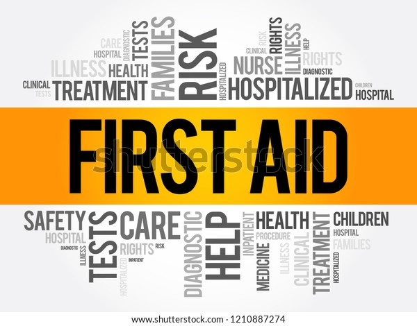 First Aid Word Cloud Collage Healthcare: vector de stock (libre de ...