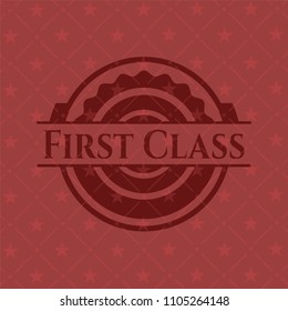 First Class Red Emblem Vintage Stock Vector (Royalty Free) 1105264148 ...