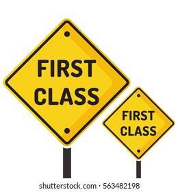 First Class Road Sign Icon Flat Stock Vector (Royalty Free) 563482198 ...