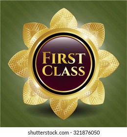 First Class Shiny Badge Stock Vector (Royalty Free) 321876050 ...