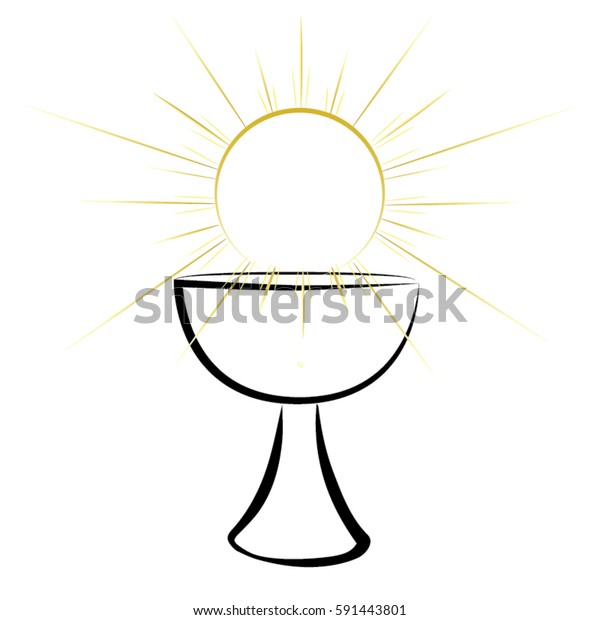 First Communion Chalice Symbol Nice Invitation Stock Vector (Royalty ...