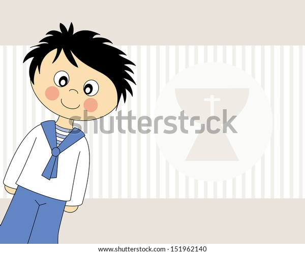 First Communion Invitation Card Boy: เวกเตอร์สต็อก (ปลอดค่าลิขสิทธิ์ ...