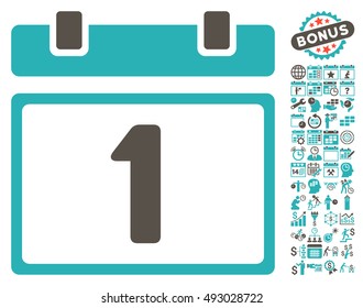 First Day Calendar Page Icon Bonus Stock Vector (Royalty Free ...