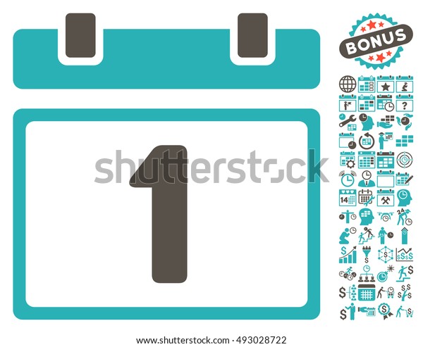 First Day Calendar Page Icon Bonus Stock Vector (Royalty Free ...