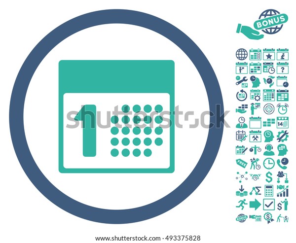 First Day Icon Bonus Calendar Time Stock Vector (Royalty Free ...