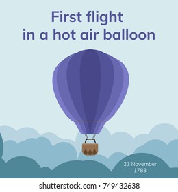 First Flight Hot Air Balloon Sky Stock Vector (Royalty Free) 749432638 ...