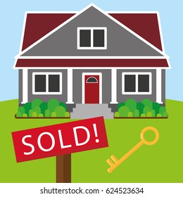 First Home Flat Vector Illustration Stock Vector (Royalty Free ...