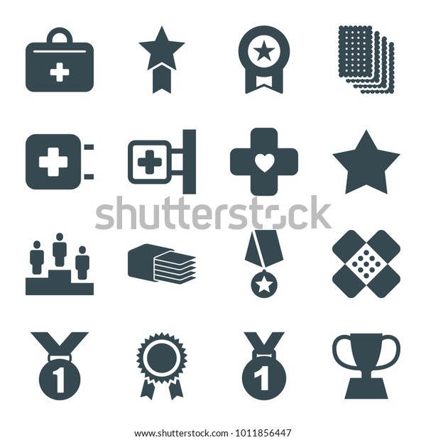 First Icons Set 16 Editable Filled Stock Vector (Royalty Free ...