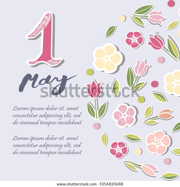 First May Text Isolated On Background Stock Vector (Royalty Free ...