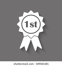 First Place Badge Ribbons Vector Icon Stock Vector (Royalty Free ...