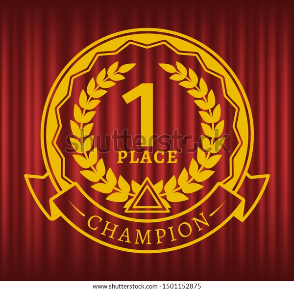 First Place Champion Vector Gold Sketch Stock Vector (Royalty Free ...