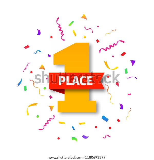 First Place Champion First Winner Number Stock Vector (Royalty Free ...