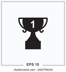 First Place Cup Icon Black Isolated Stock Vector (Royalty Free ...